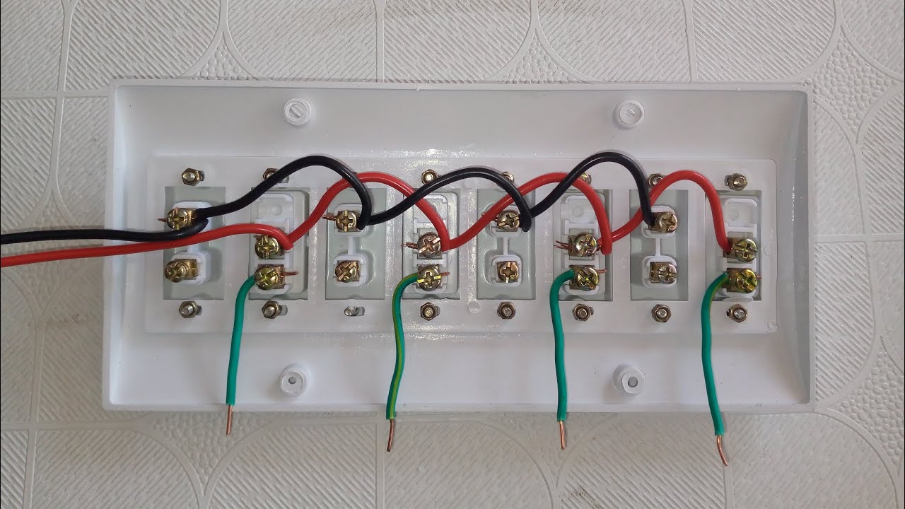 4 switch 4 socket connection wiring. Extention board bnane ka tarika by ...