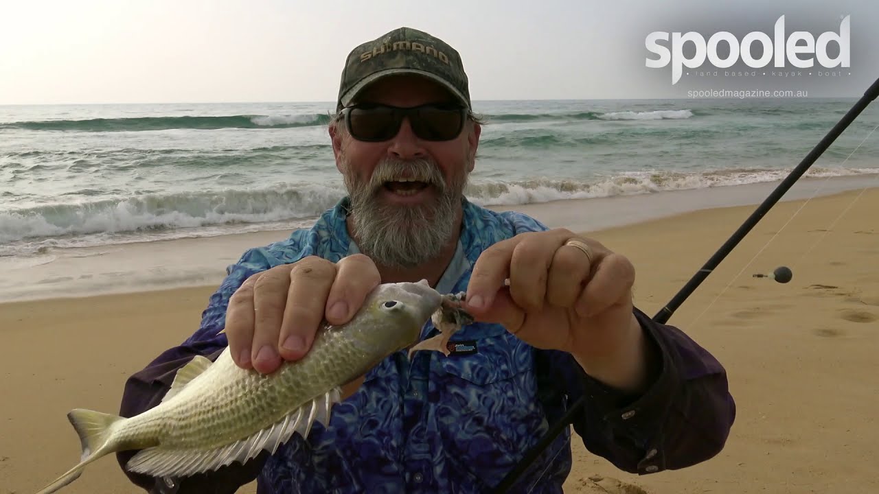 Surf fishing for bream - YouTube