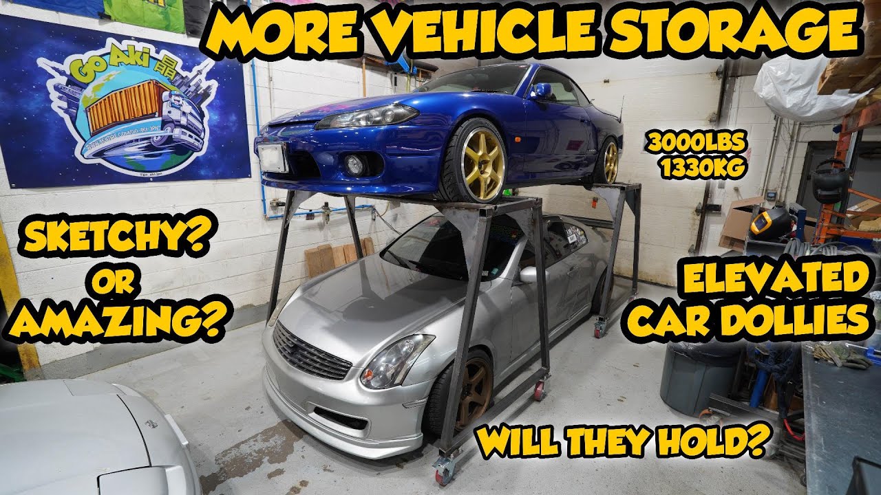 Building Elevated Car Dolly Stands For Car Storage - YouTube