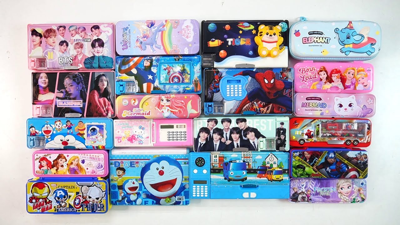 Fancy Blue Stationery Collection Bottle, Geometry, Board, Pencil Box ...