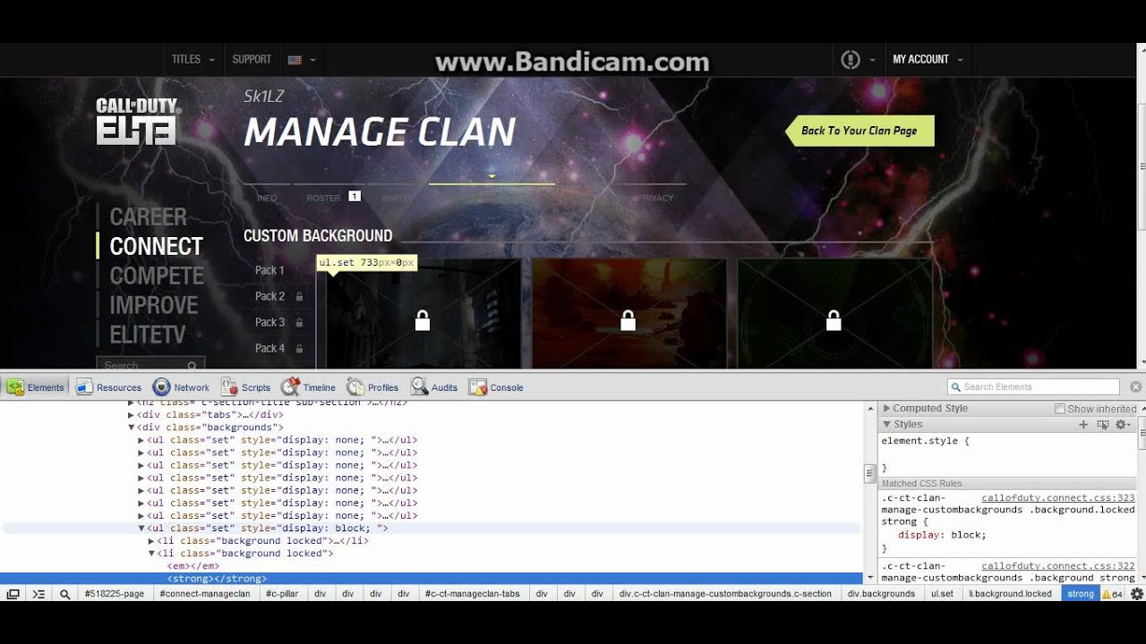 How To Change Your COD Elite: Clan Ratio, Level And Unlock Backgrounds ...