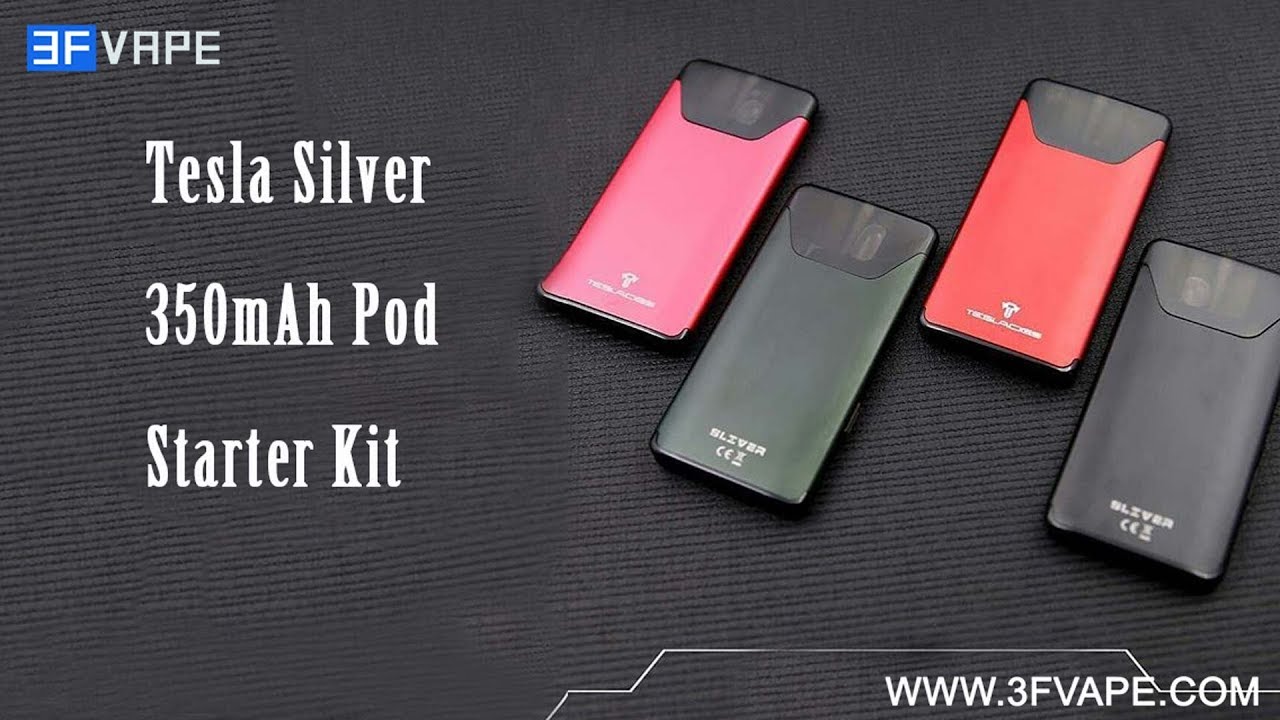 Tesla Silver 350mAh Pod Starter Kit - YouTube