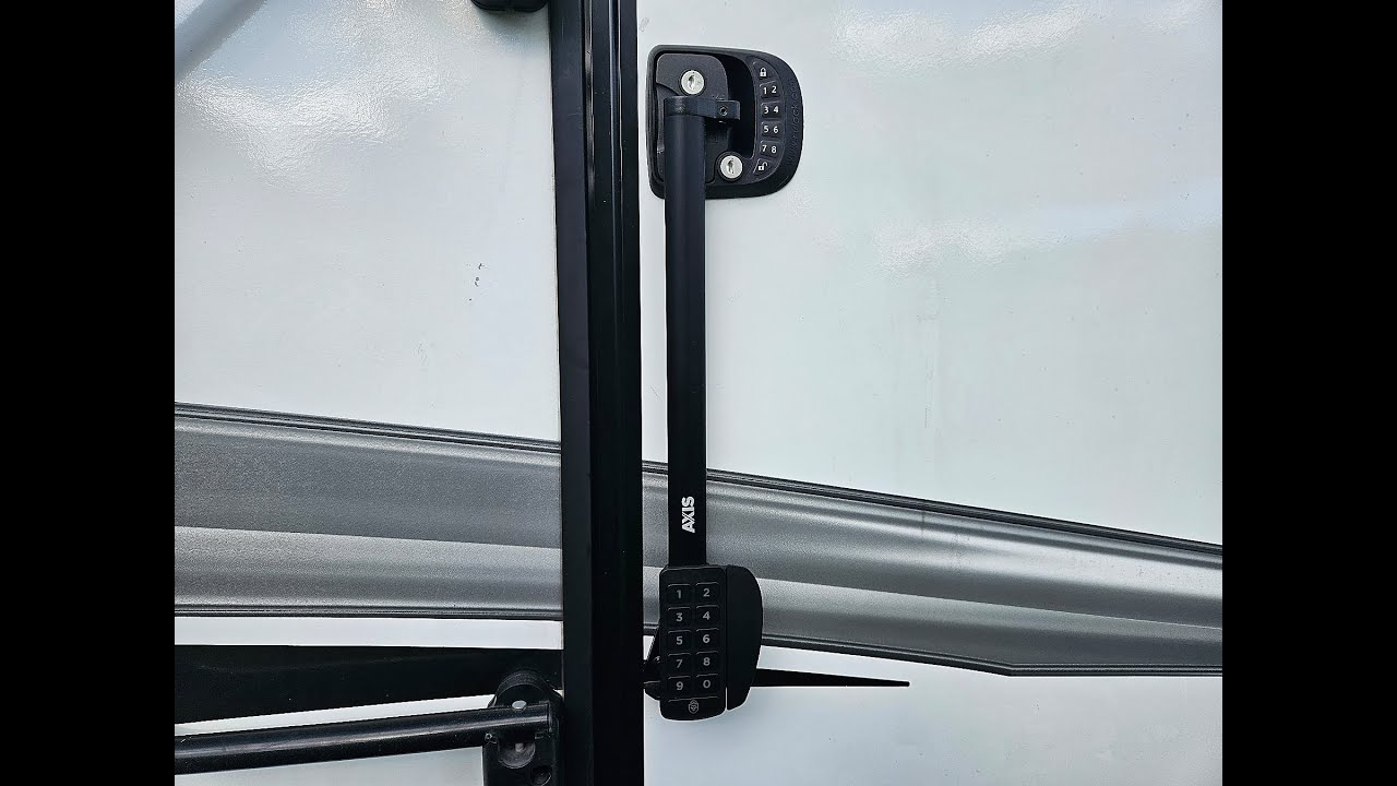 AXIS Keyless Latch Extender by RVLOCK Improved Door Handle Lower Access with remote lock - YouTube