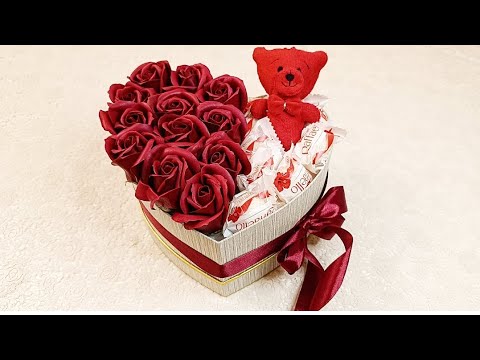Şokoladlı ürək qutu hazırlanması ♥️  Evdə hədiyyə düzəltmək 🎁 Make a gift at home
