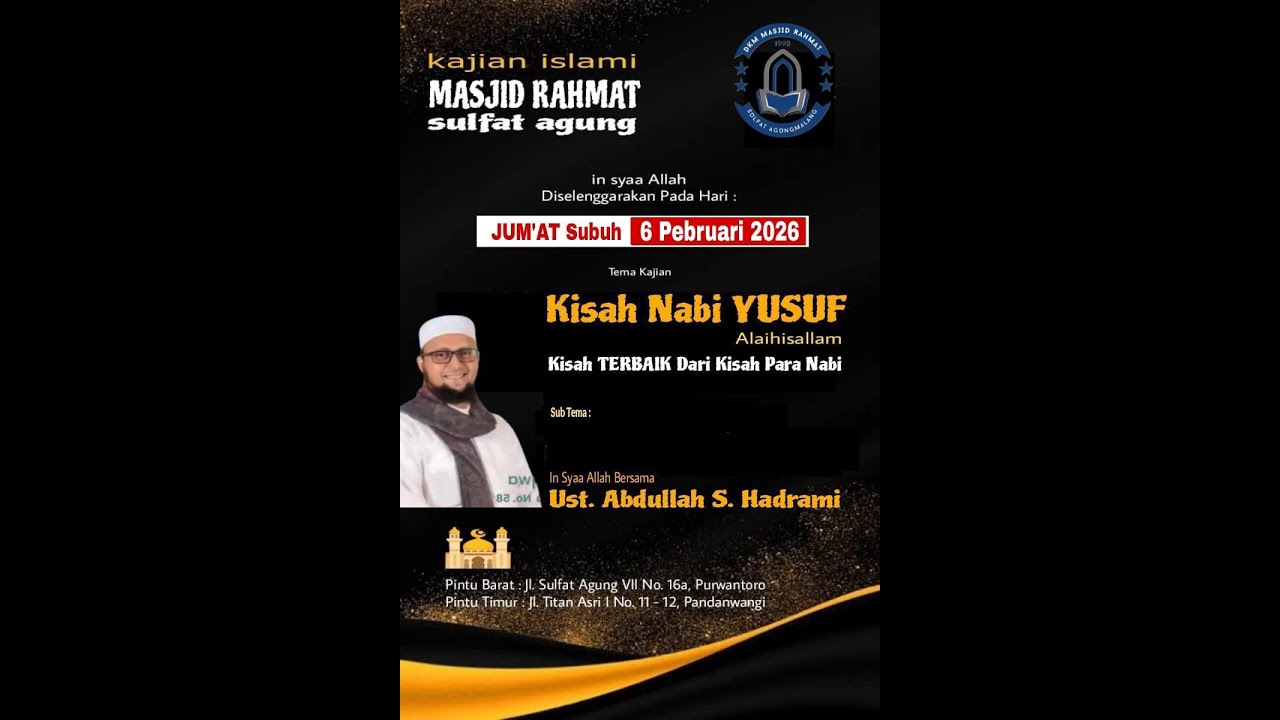 Kisah Nabi Yusuf - Ust. Abdullah Hadrami - YouTube