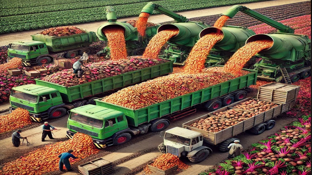 Epic Sugar Beet Harvest ,Modern Farming Machines in Action - YouTube