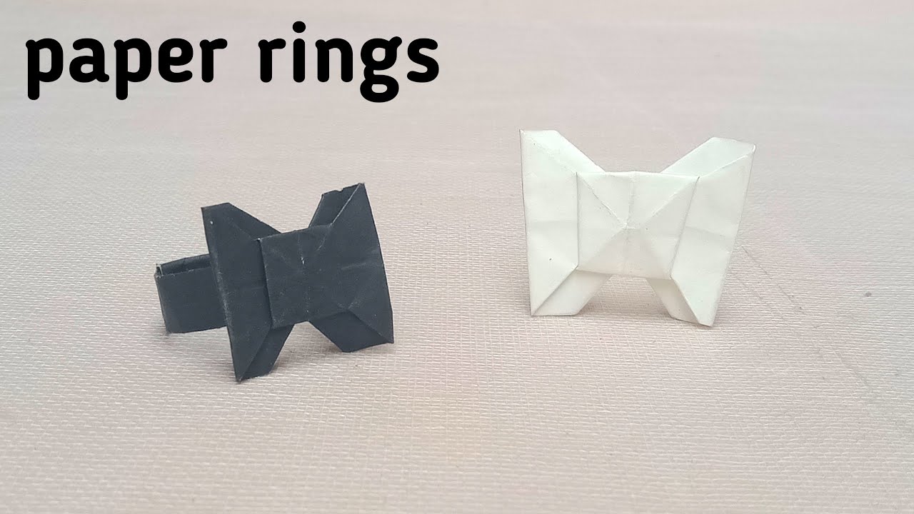 How to make paper rings - origami paper craft - paper ring - YouTube