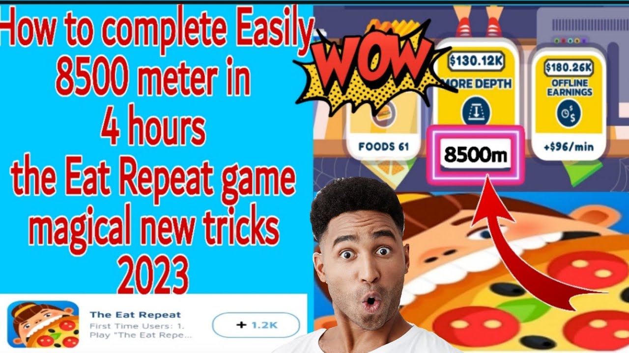 How to complete Easily 8500 Meter The Eat Repeat game | English language tutorial 2023 - YouTube