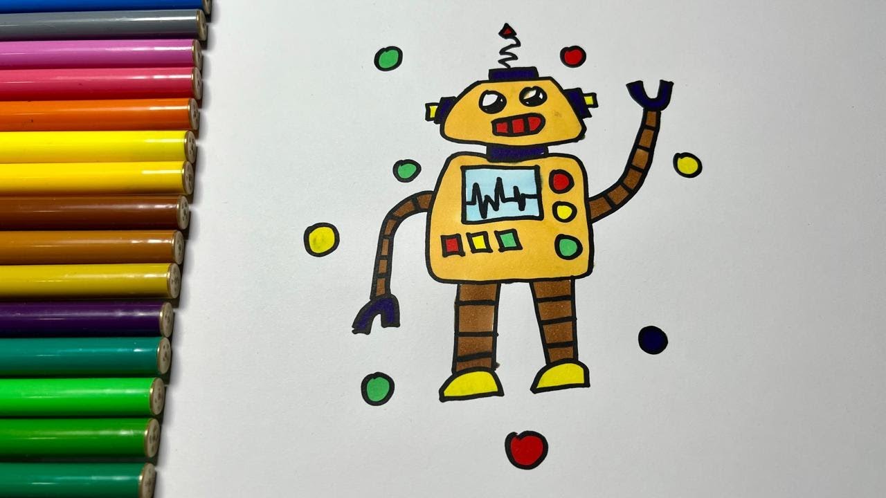 Draw and Color a Robot | Drawing for Kids | Drawing for Toddlers - YouTube