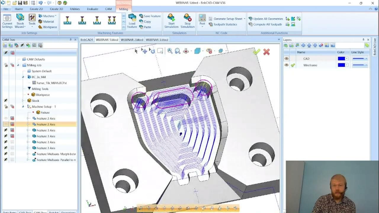 Live Programming Complex Part with BobCAD-CAM - YouTube