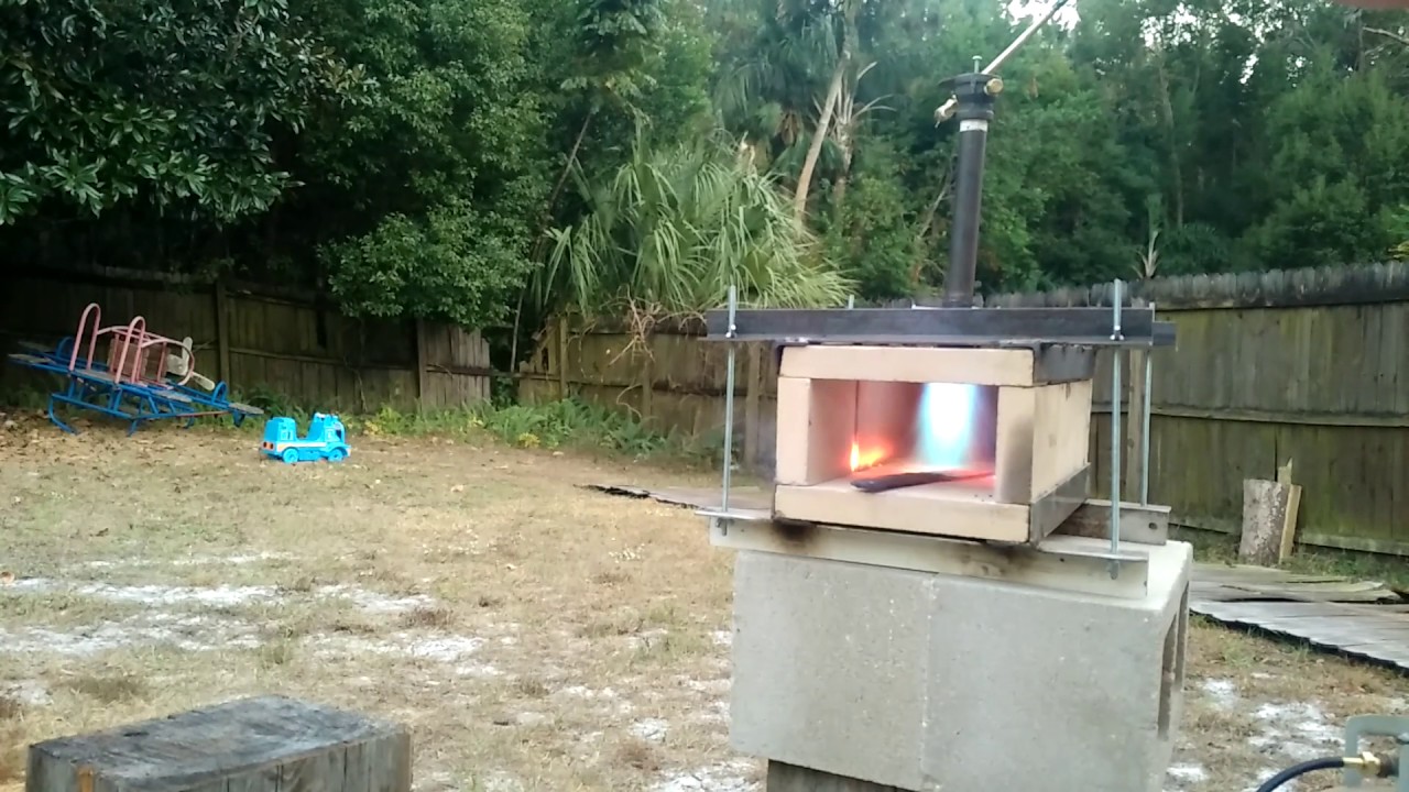 Forced air propane forge - YouTube