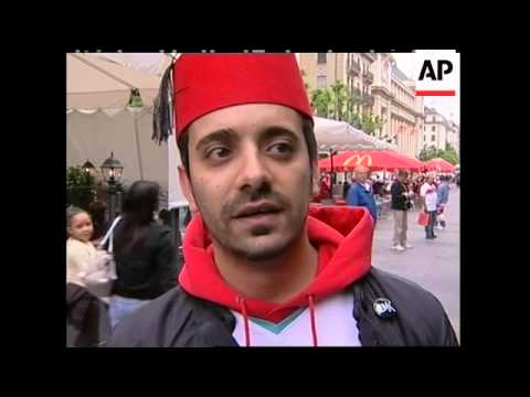 Czech and Turkish supporters party ahead of match
