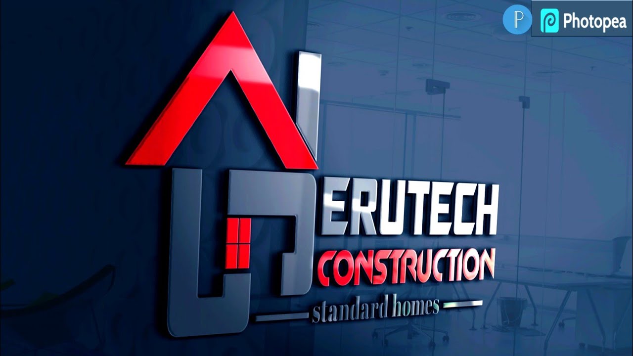 Construction Logo mockup/Photopea tutorial mockup/Pixellab editing ...