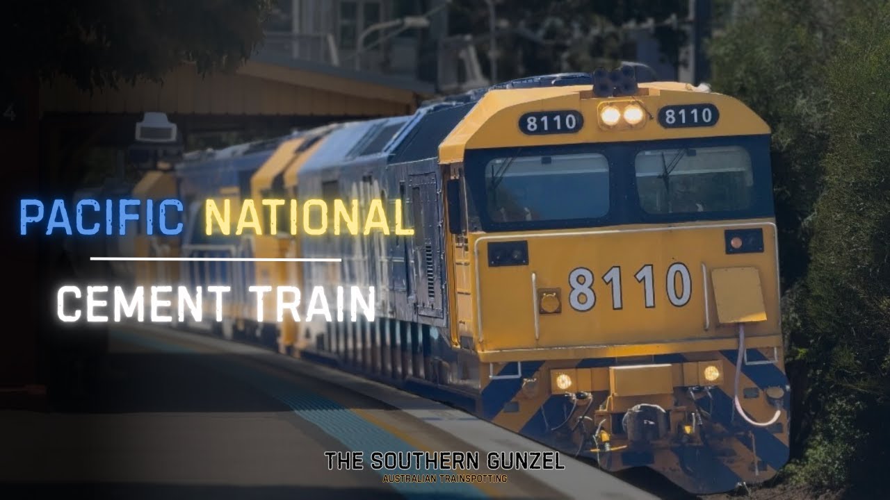 PN 8110 leading a Cement train through Carlton. 24/1/26 - YouTube