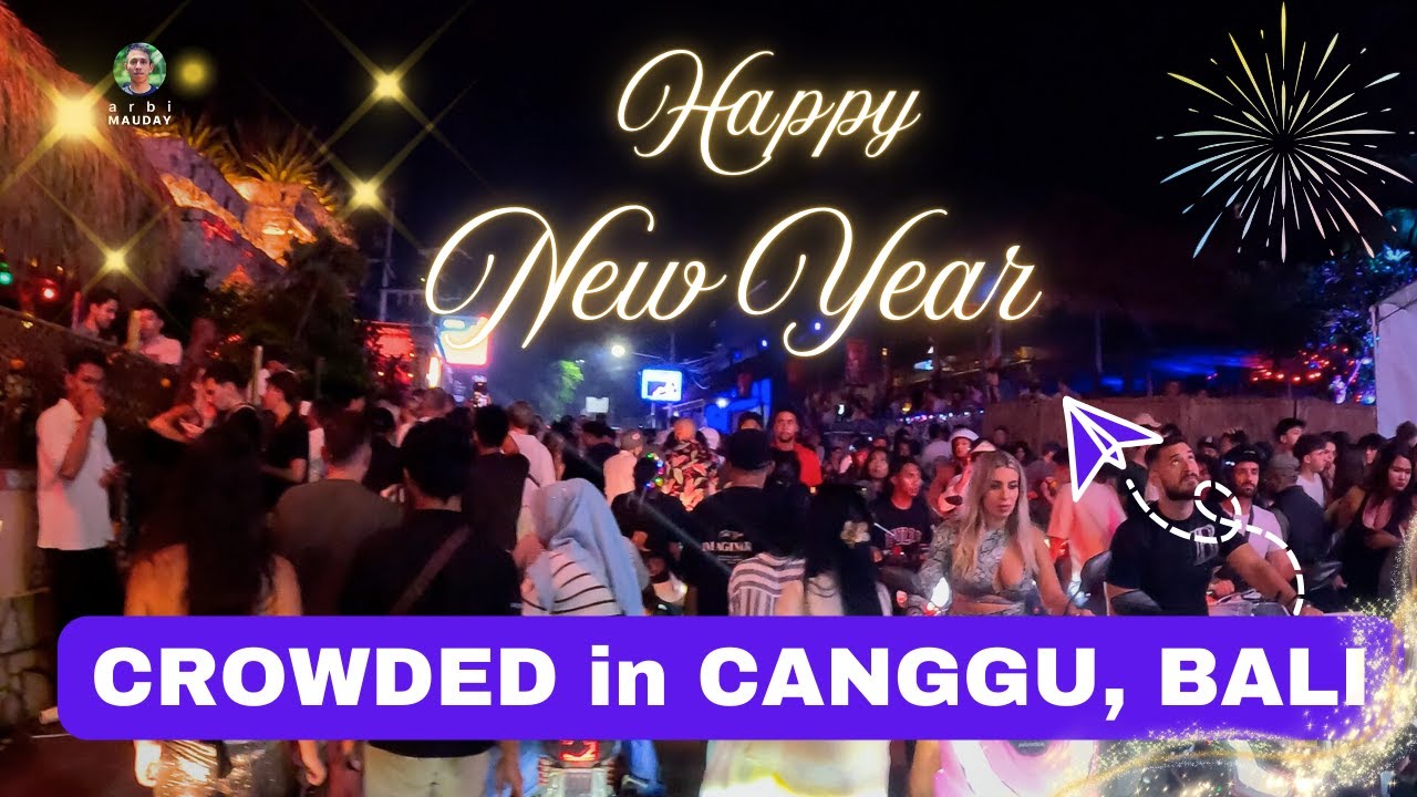 CROWDED in CANGGU | NEW YEAR CELEBRATION IN BALI - YouTube