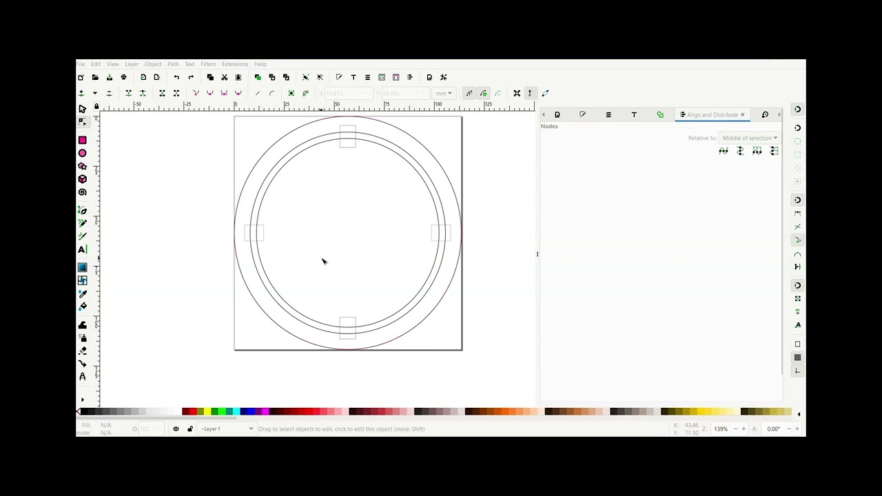 Learn How to cut circles/double circles into 4 curve, using "Difference ...