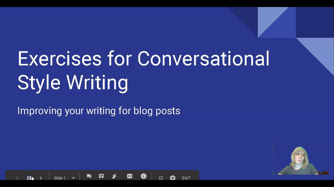 Exercises for Conversational Style Writing - YouTube