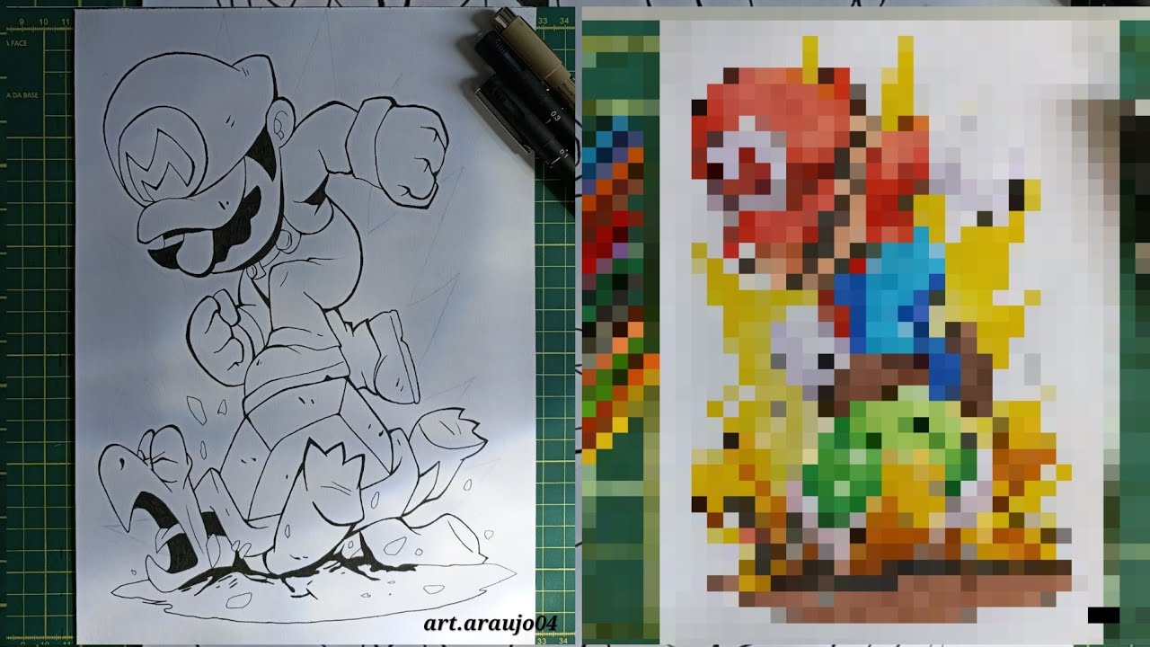 Speed Drawing Mario - YouTube
