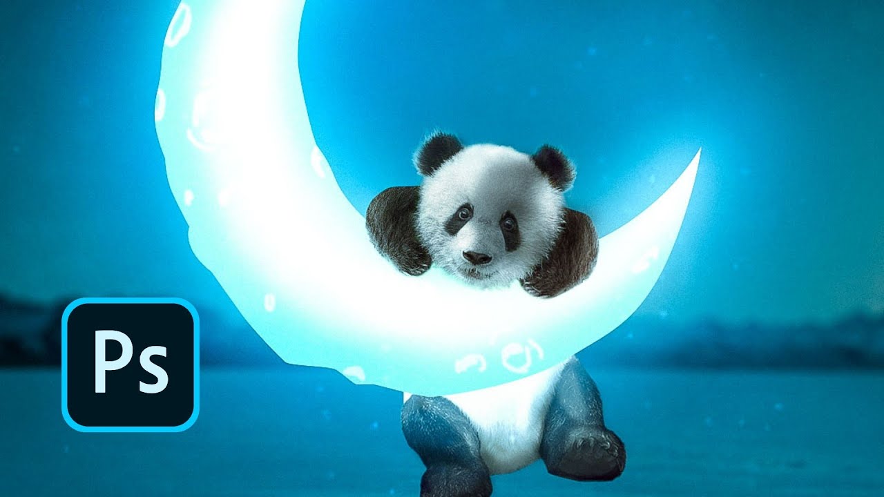 Panda on Moon | Photoshop Editing - YouTube