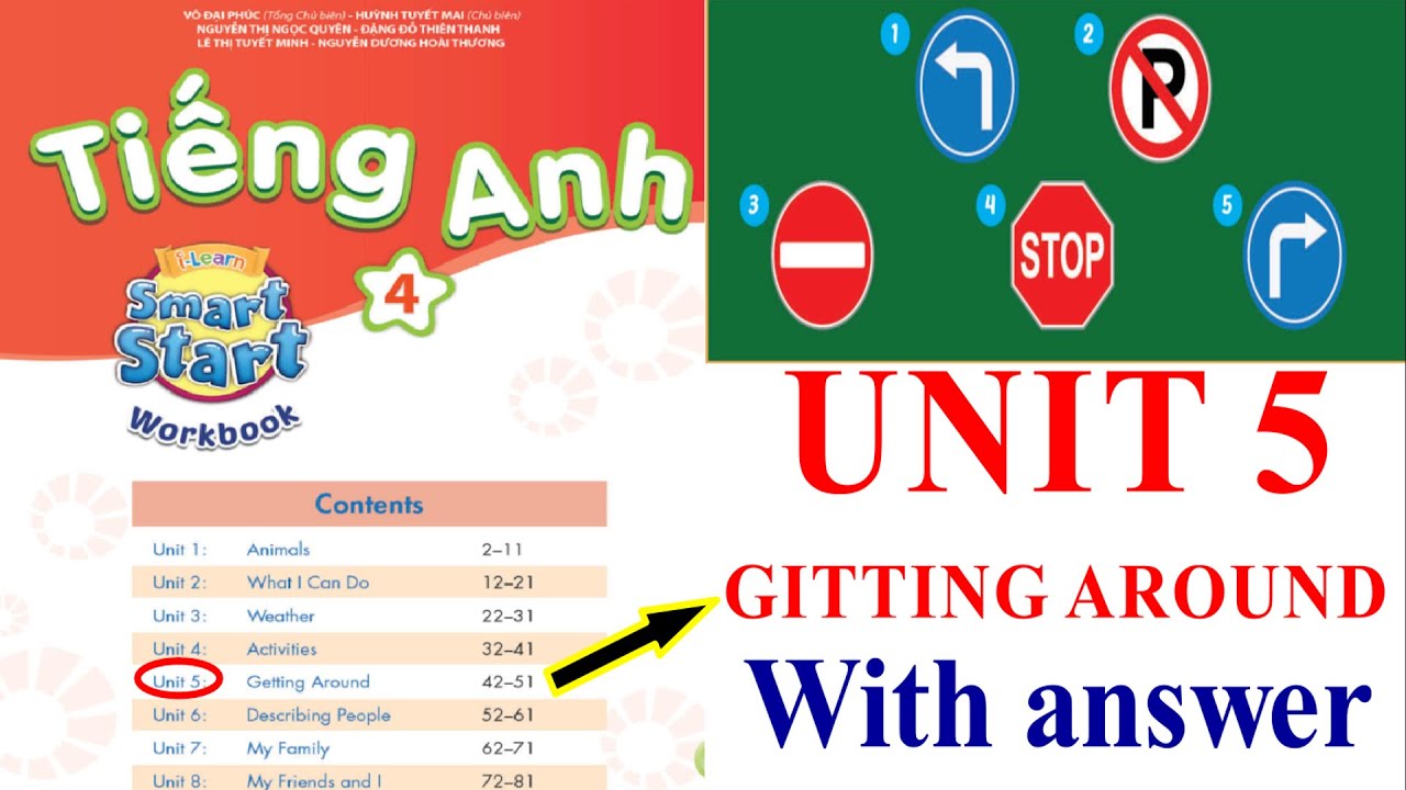 Tiếng Anh 4 moi, i learn smart start, Unit 5, Getting Around, Workbook ...