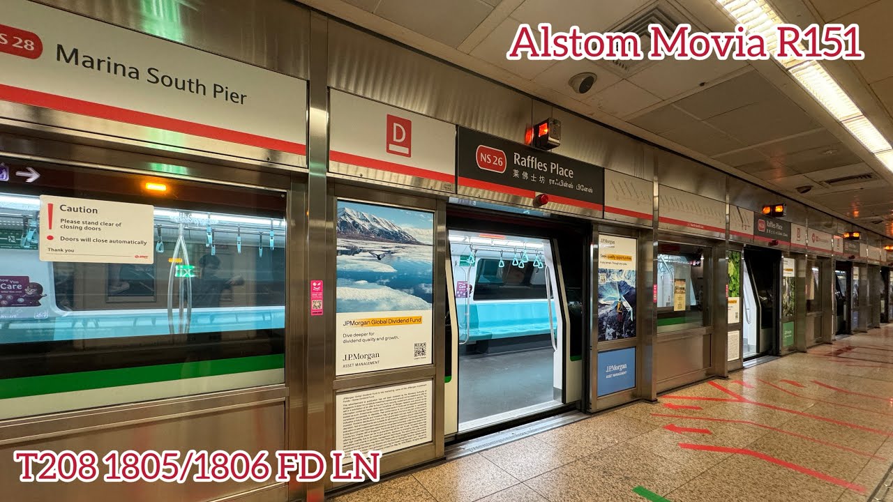 Alstom R151 North South Line: NS26 Raffles Place to NS28 Marina South ...