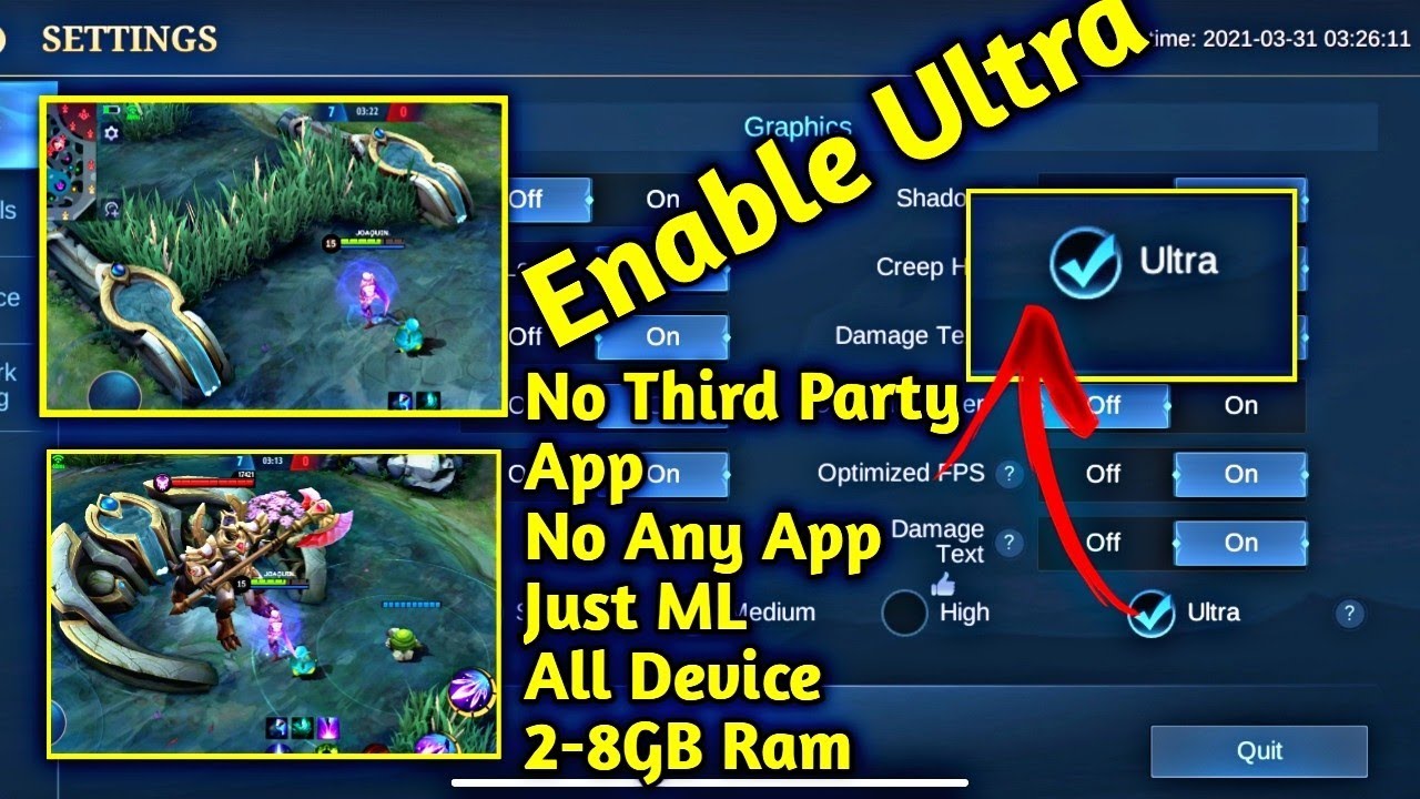 ENABLE ULTRA GRAPHICS FOR MOBILE LEGENDS BANG BANG - NEWEST PATCH ON ...