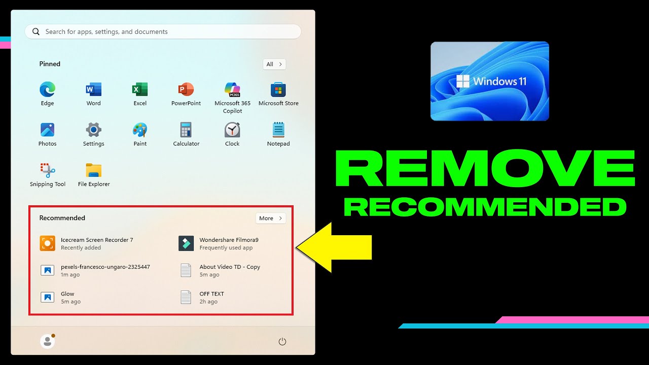 How To Remove Recommended On Windows 11 - YouTube