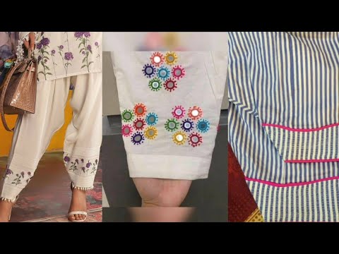 Latest Hand Embroidered shalwar Design idea for girls | shalwar ky ...