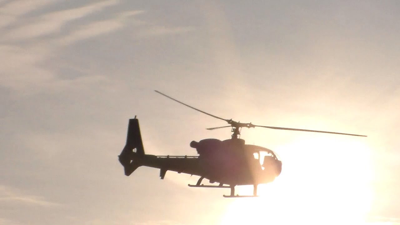Helicopter Sud-Aviation SA 342J "Gazelle" take off and fly by ...