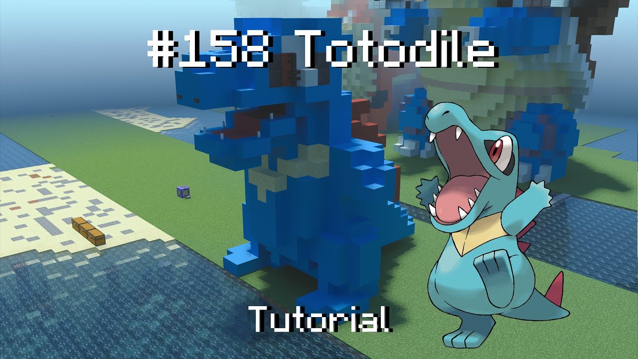 How to build a Pokémon Totodile statue in Minecraft (Tutorial) - YouTube