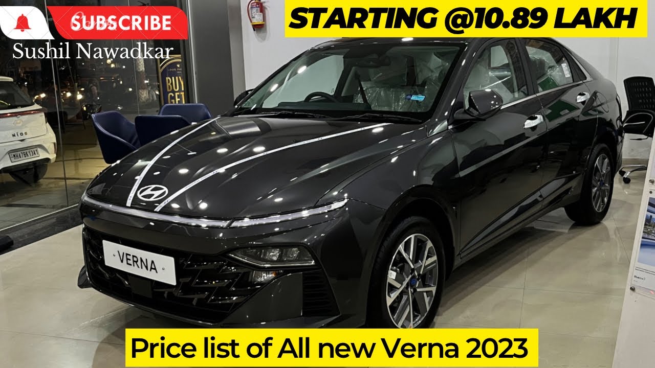 Price list of All new Hyundai verna 6th generation variants - YouTube