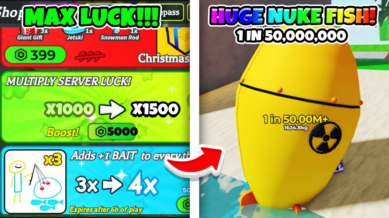 I Caught 1 in 50M HUGE NUKE FISH With LUCK In Roblox Go Fishing... - YouTube