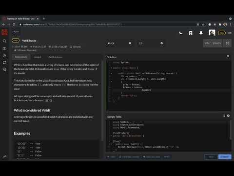 CodeWars || Valid Braces || C# || Code Challenge - YouTube