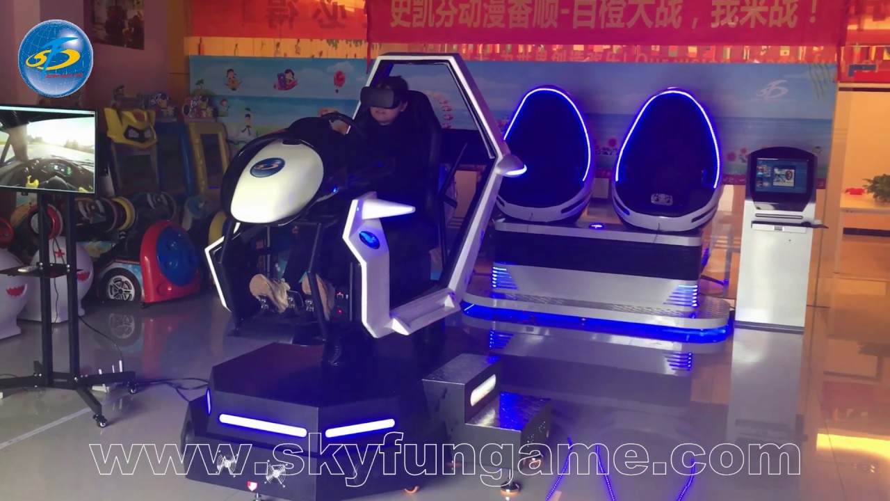 Beautiful girl experience cool 9D VR racing game machine! - YouTube