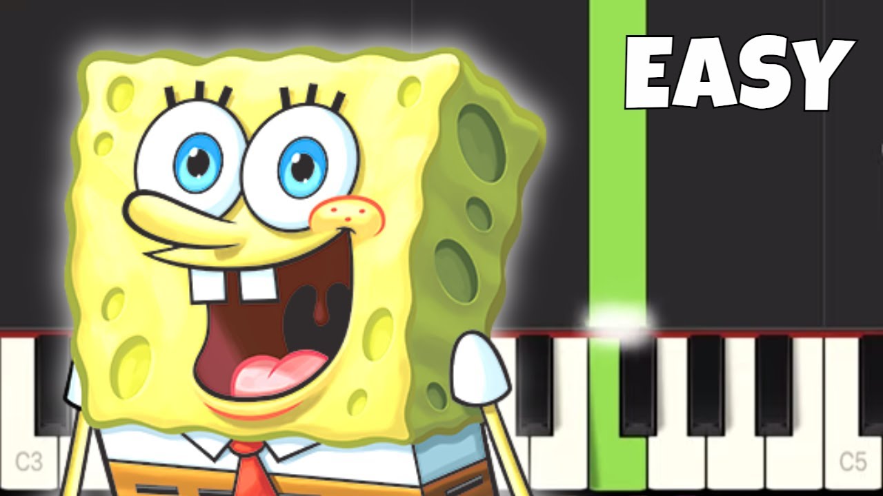 SpongeBob SquarePants Theme - EASY Piano Tutorial - YouTube