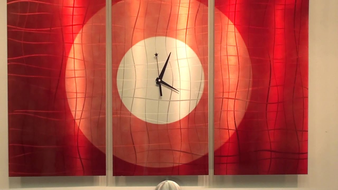Red Inertia Clock - Fine Abstract Metal Modern Art by Jon Allen - YouTube