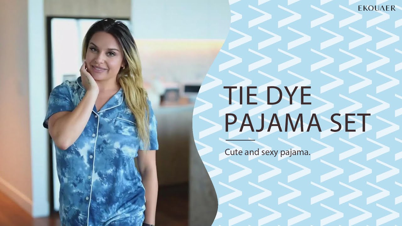 Pretty & Comfortable Tie-dye Pajamas | Ekouaer ft. Alicia Waldner - YouTube