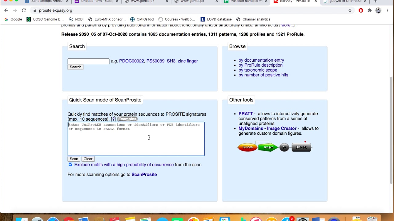Expasy Prosite (Protein Domain Database) - YouTube
