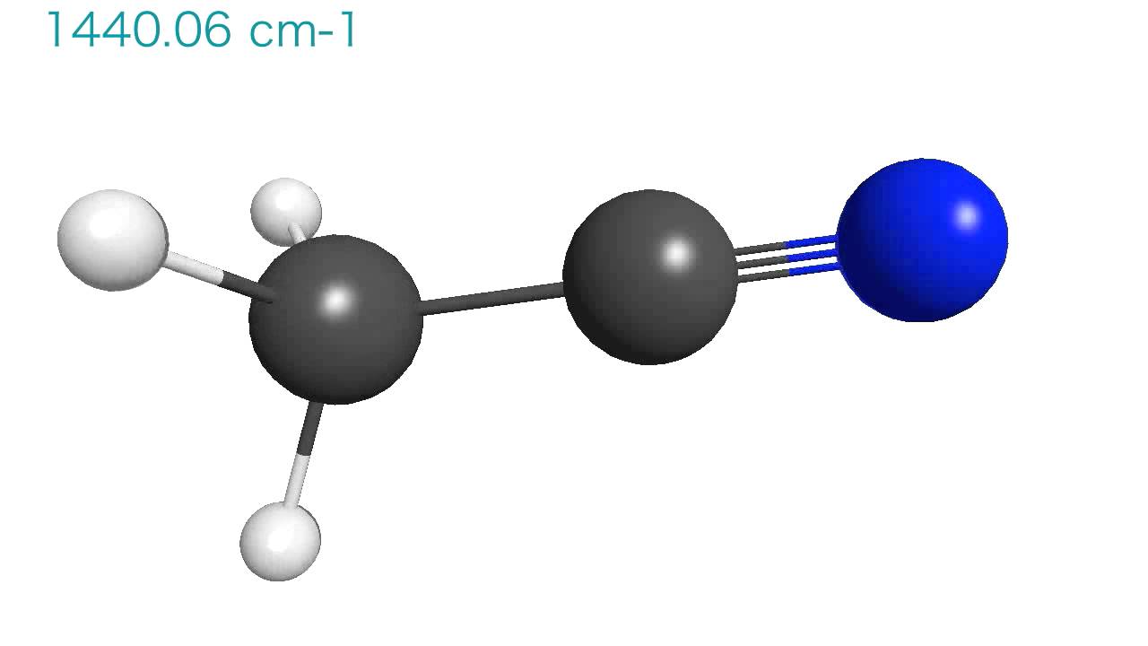 [GAMESS] vibration of a MeCN molecule - YouTube