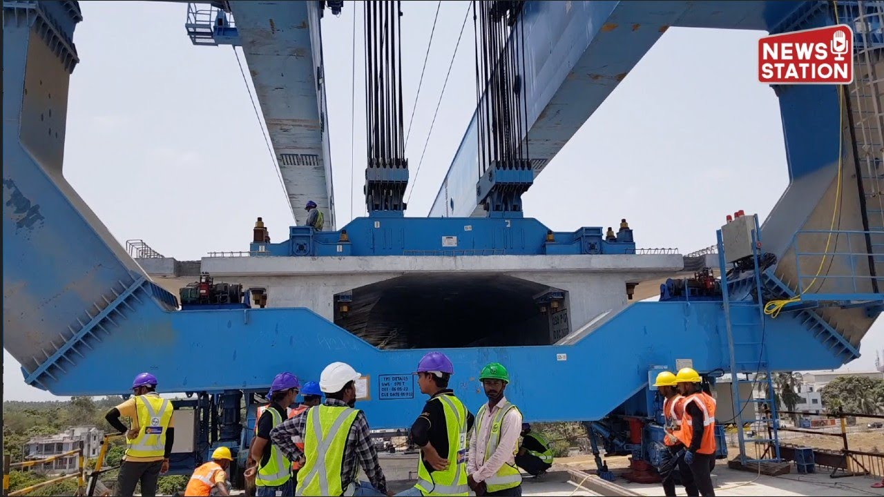 High Speed Rail : Launching Gantry से Piers के ऊपर Full Span Box Girder ...