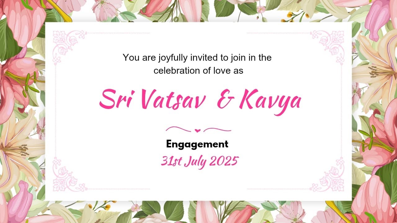 VATSAV + KAVYA Wedding Engagement | 31st July 2025 | Live Stat At 10 ...