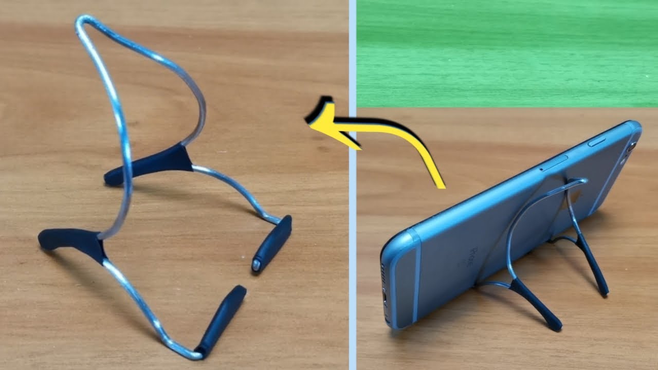 how to make mobile stand with wire - YouTube