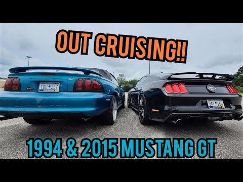 Cruising with my Big Bro in the '94 & '15 Mustang GTs!!