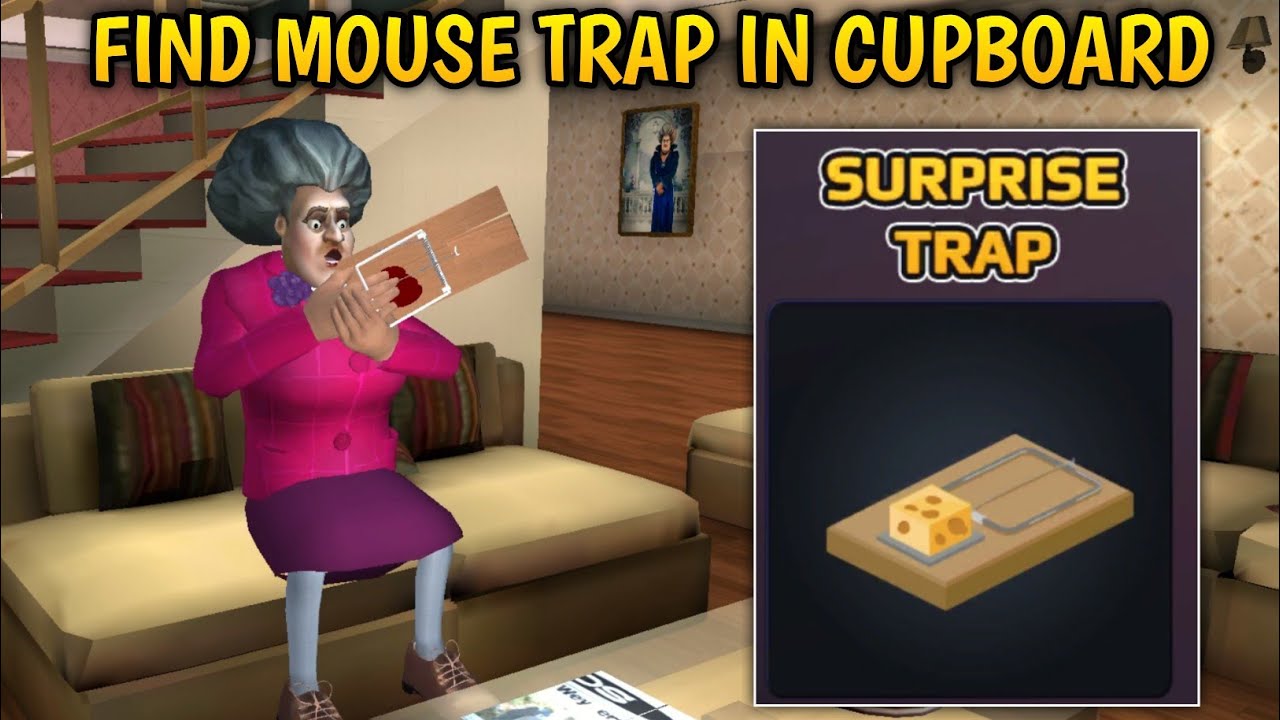 Scary Teacher 3d Surprise Trap || Find Mouse trap in cupboard - YouTube