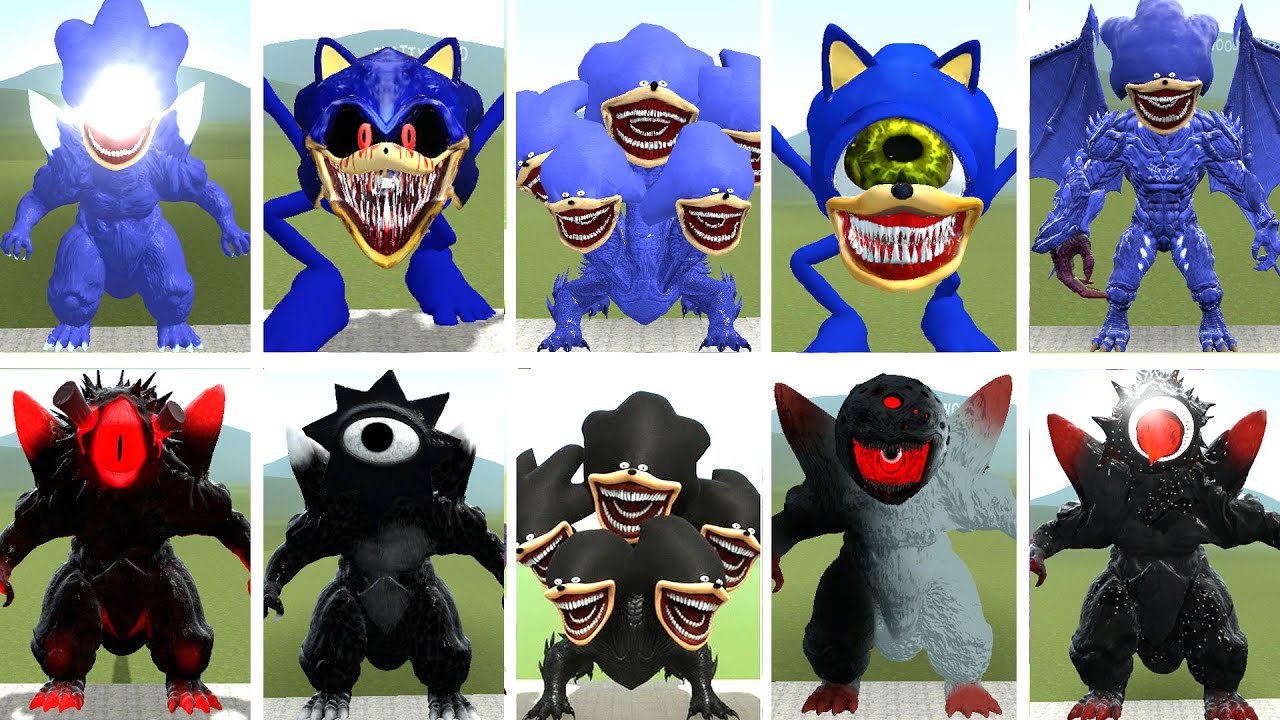 ALL MONSTERS SONIC VS SHADOW GODZILLA STRONGEST GIANT FORMS BATTLE GMOD ...