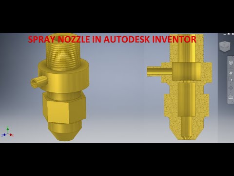 Spray Nozzle in Autodesk Inventor || Autodesk desk Inventor 3d drawing ...