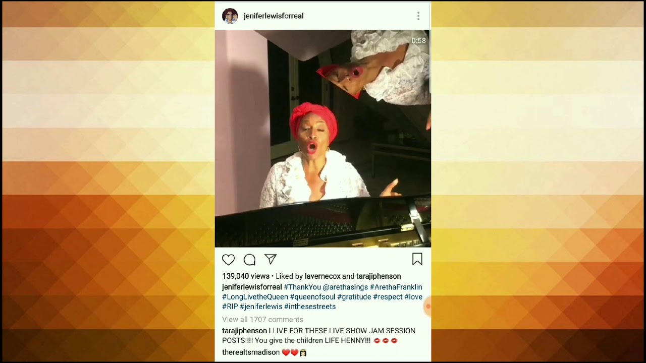 Jennifer Lewis sings "Thank you Aretha Franklin Tribute" on IG - YouTube