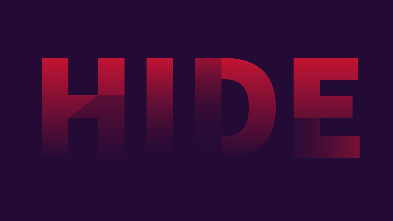 How to create HIDE text effect in illustrator - YouTube