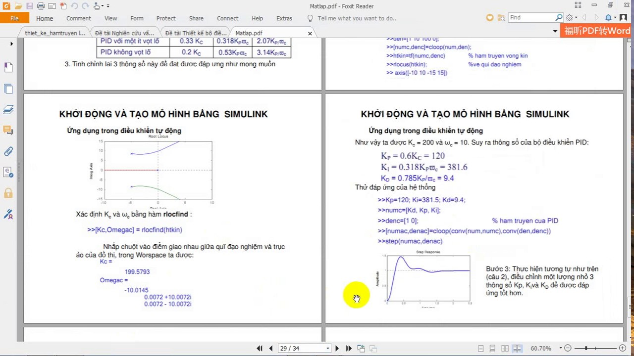 Sử dụng PID trong Matlab có hiệu thông số PI,PD,PID #3 - YouTube