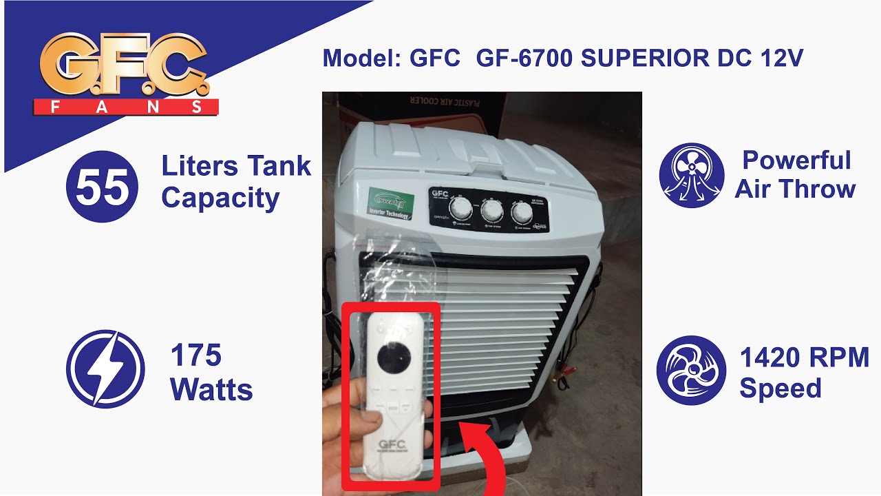 GFC new Best Cooling Model Air Cooler Gf-6700 SUPERIOR Inverter Technology - YouTube